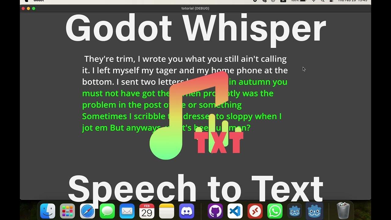 Godot Whisper Addon - Speech To Text Addon - YouTube