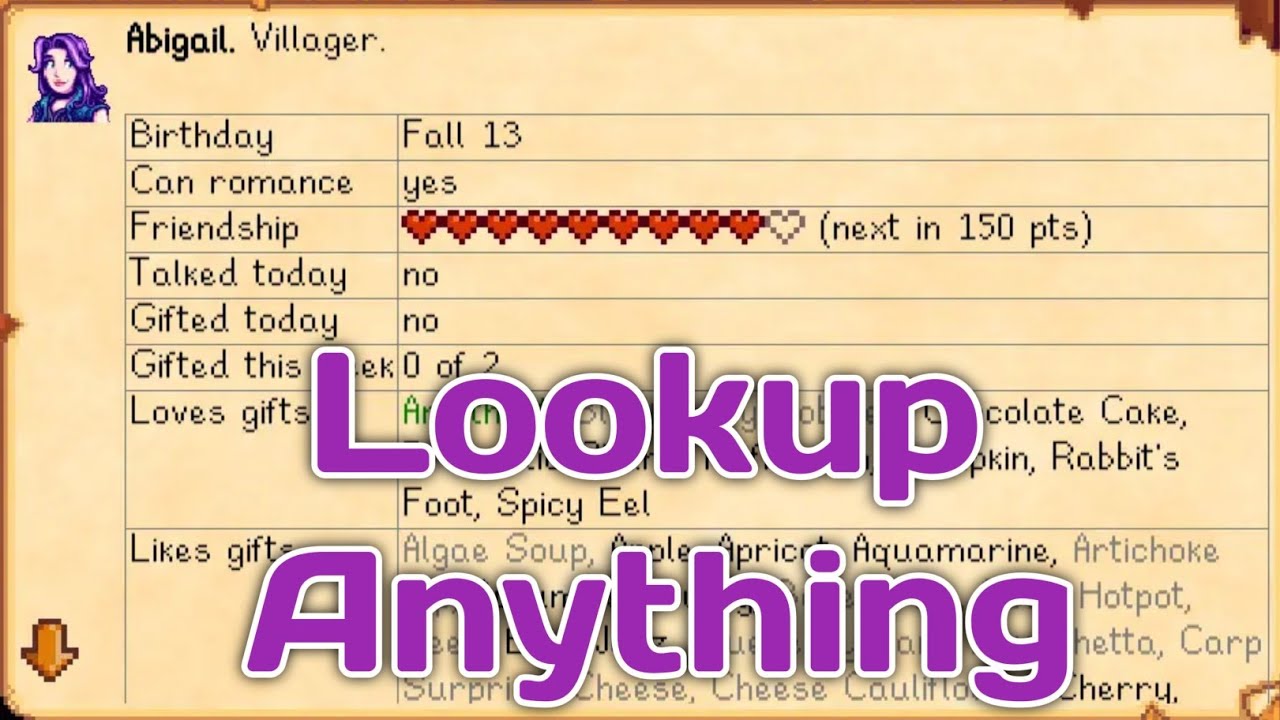 LOOKUP ANYTHING MOD - STARDEW VALLEY (MOBILE 1.6) - YouTube