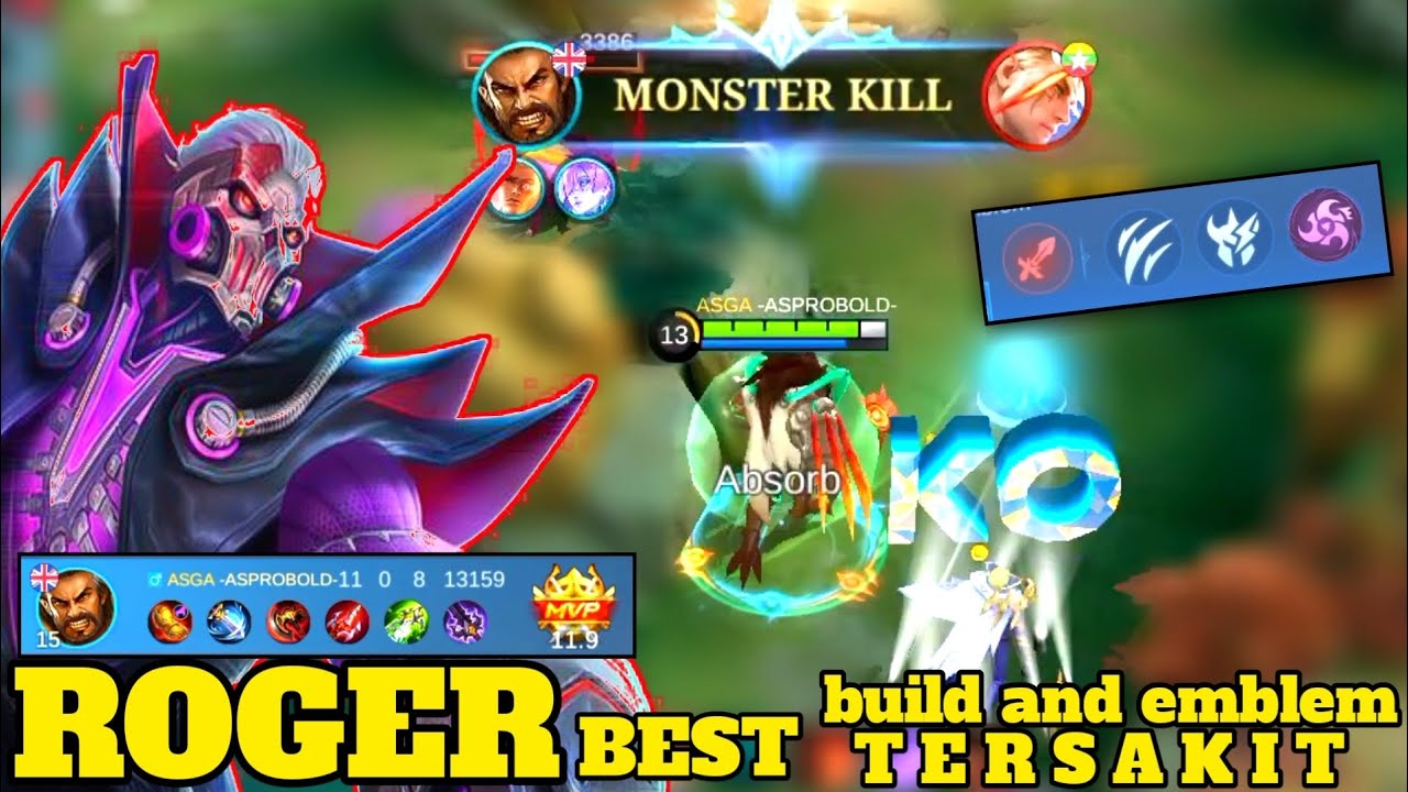 ROGER HYPER 1HIT MENINGGOY | ROGER BEST BUILD AND EMBLEM 2024 TERSAKIT ...