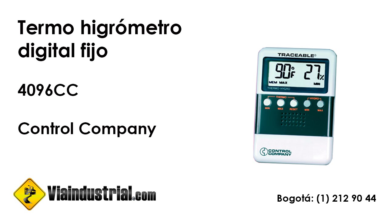 Termo higrómetro digital fijo CONTROL COMPANY - YouTube