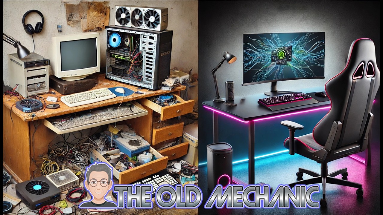 📺 From Clutter to Class: The Old Mechanic's Computer Desk Makeover 🖥️ ...