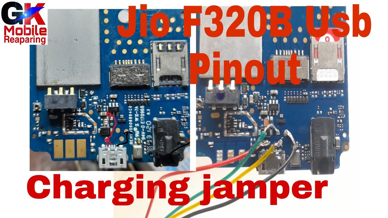 #LYF JIO F320B Usb Pinout & Charging Ways jamper - YouTube