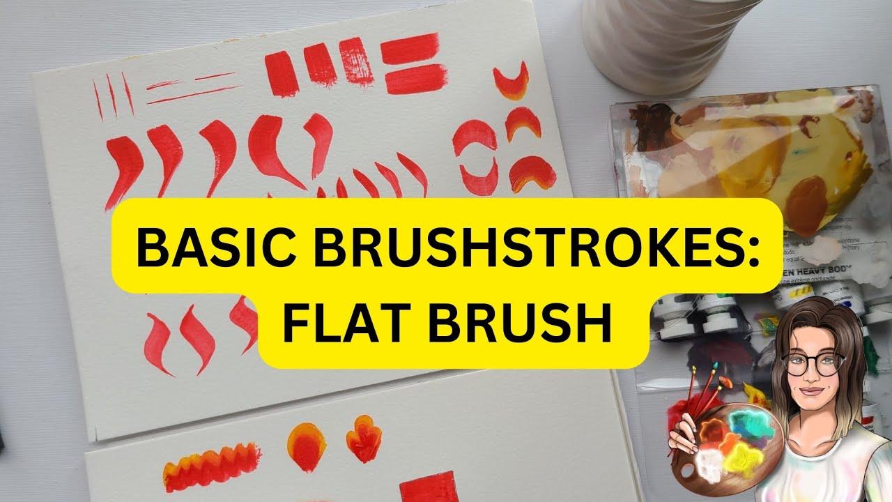 Basic Brushstrokes With Flat Brush - YouTube