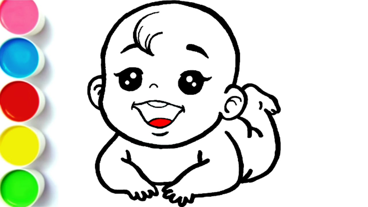 Cute Baby Drawing, Painting, Coloring for Kids & Toddlers || How To ...