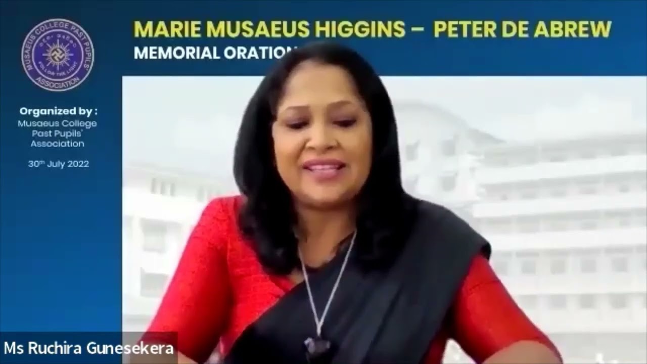 Marie Musaeus Higgins - Peter De Abrew Memorial Oration (2022) - YouTube