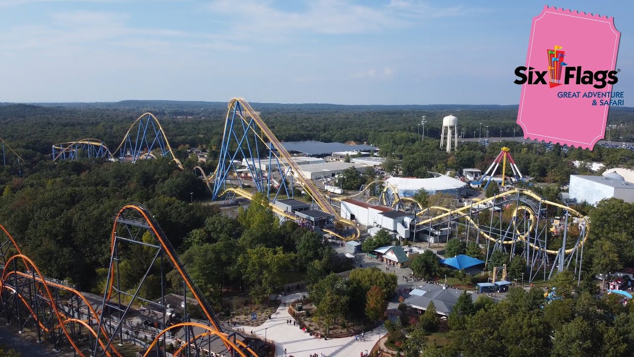 Six Flags Great Adventure - Drone flight - YouTube