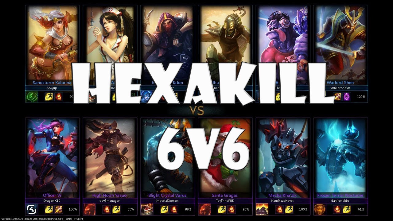 Hexakill Mode Full Gameplay (Akali) - New League of Legends Game Mode ...