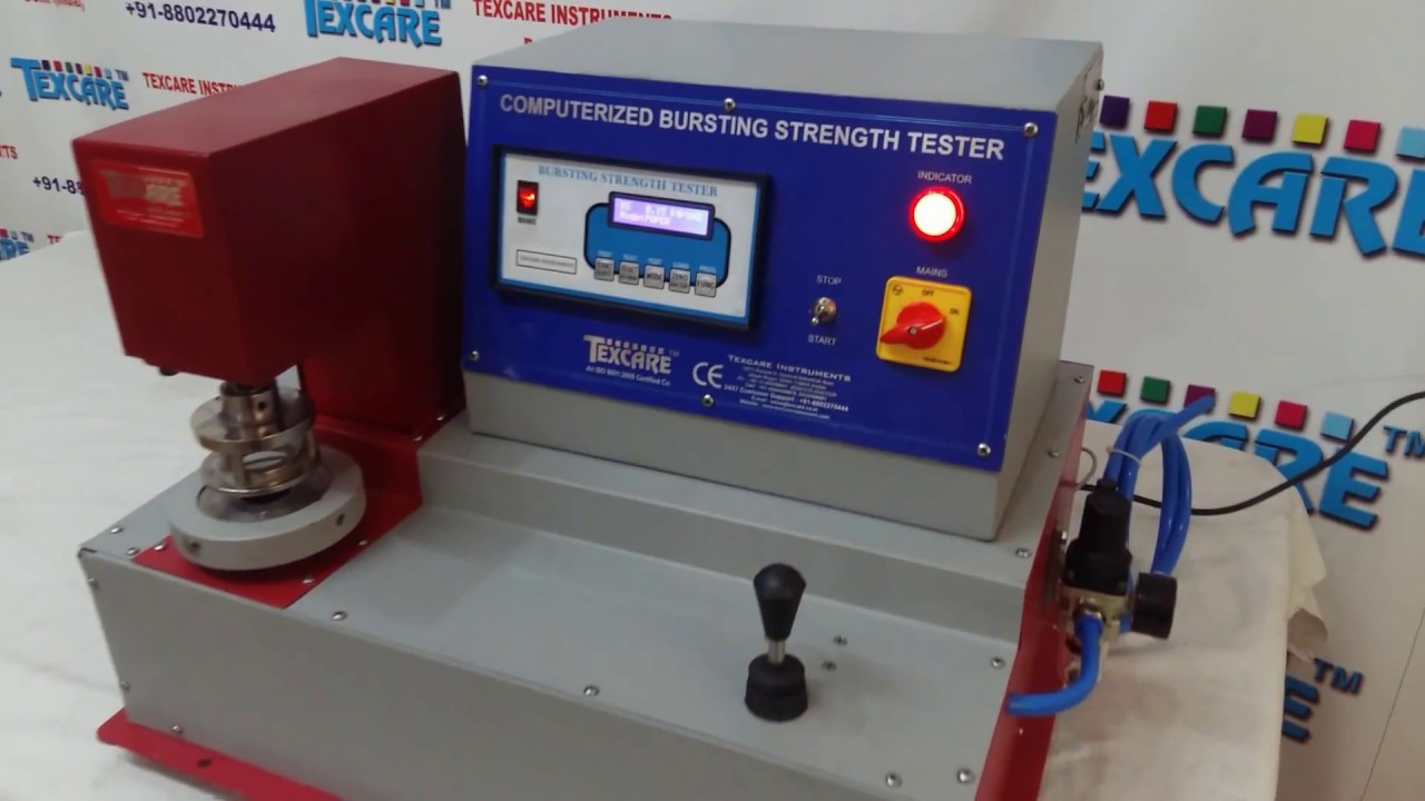 Computerised Bursting Strength Tester - YouTube