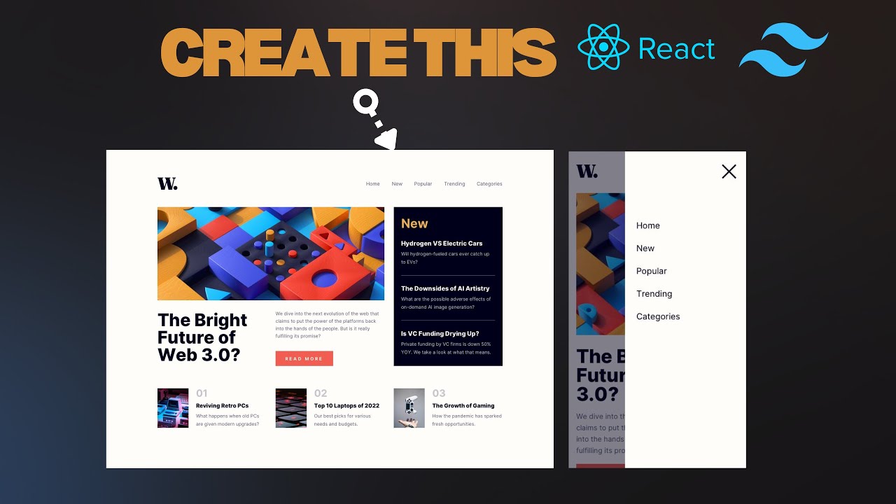 News Homepage Ui Using Reactjs And Tailwind Frontend Mentor Challenge Reactjs Tailwindcss