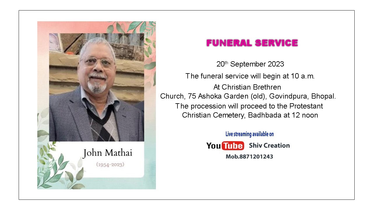 The funeral service of k. john mathai - YouTube