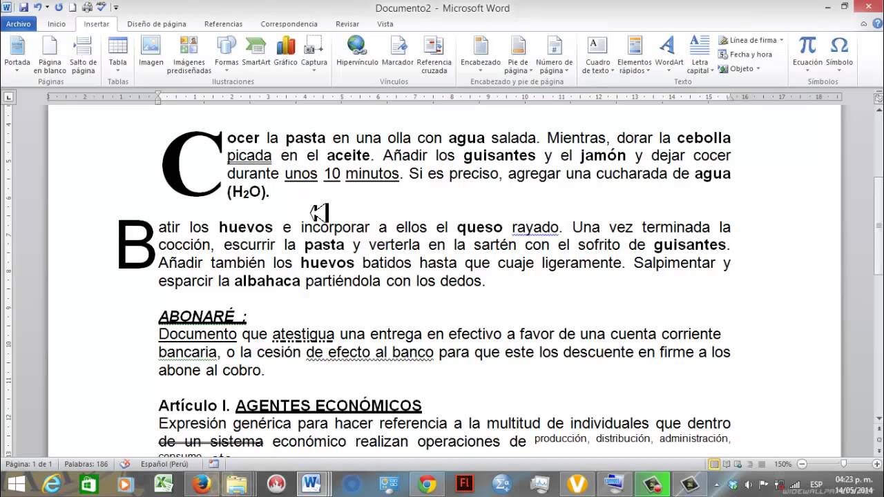 Insertar letra capital y cuadro de texto - YouTube