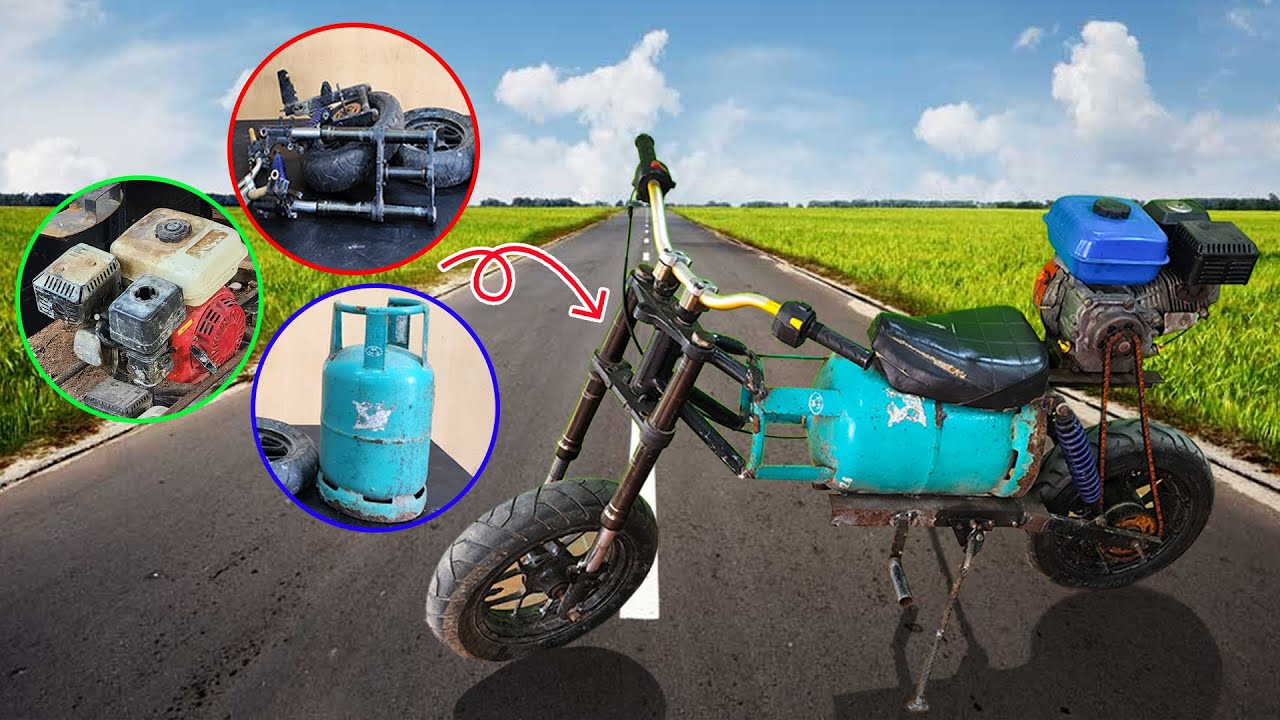 💯Creative Idea A Motorcycle Made from an Engine and a Gas Cylinder💡♻️ ...