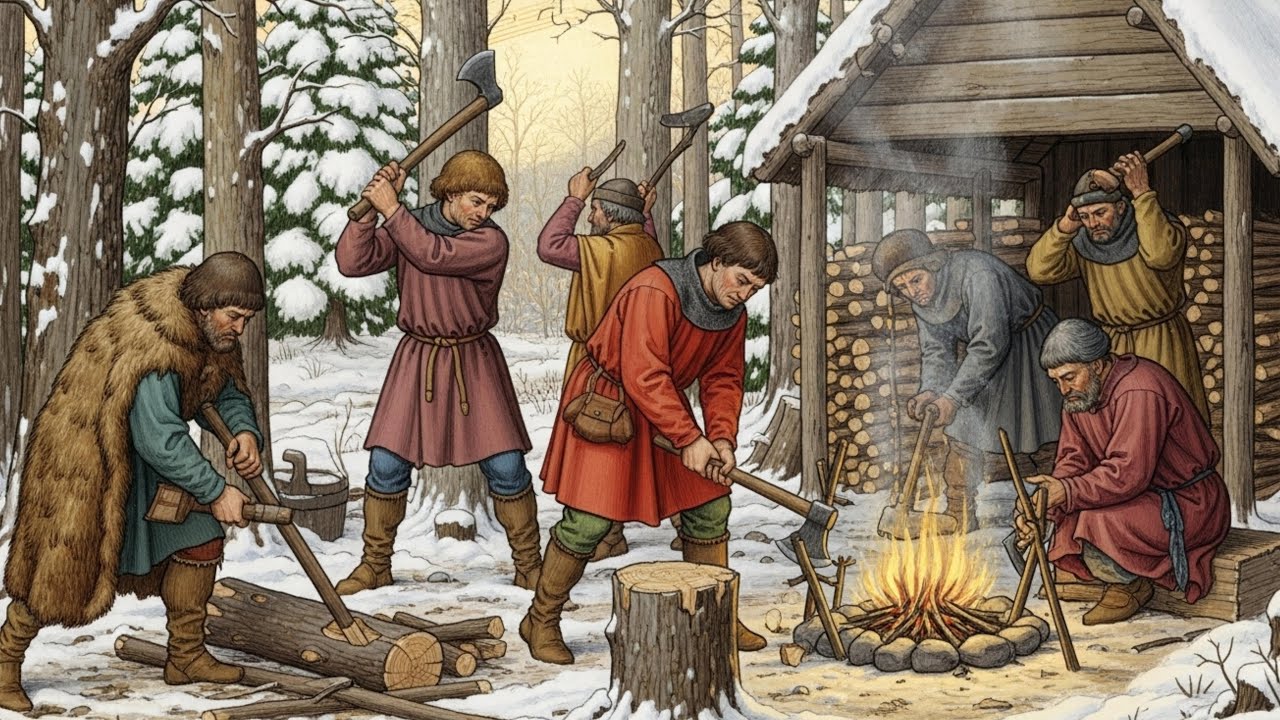 How Did Medieval Woodcutters Survive Harsh Winters in the Forest - YouTube