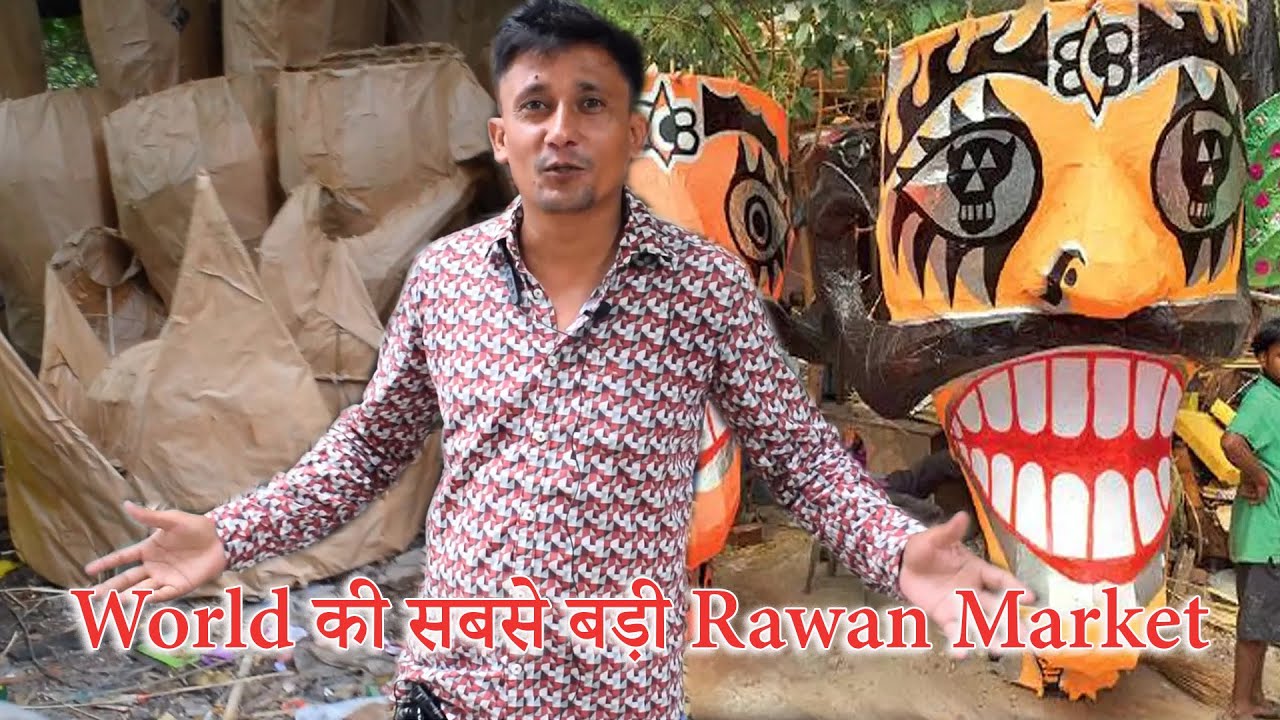 Worlds Biggest Rawan Making Market | Delhi tagore garden Rawan making ...
