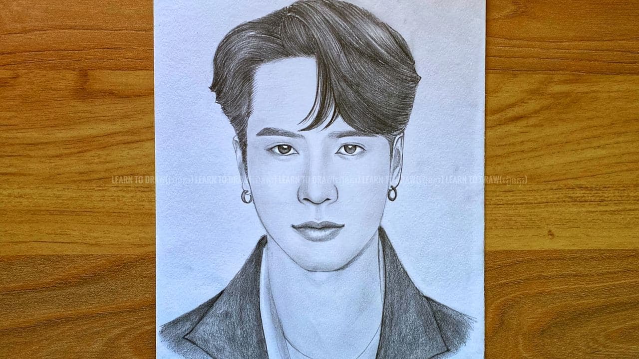 Easy drawing Jackson Wang Got7 |drawing tutorial for beginners | pencil ...