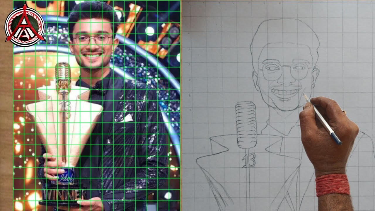 Indian Idol 13 Winner Rishi outline Picture Drawing💥🔥💥 - YouTube