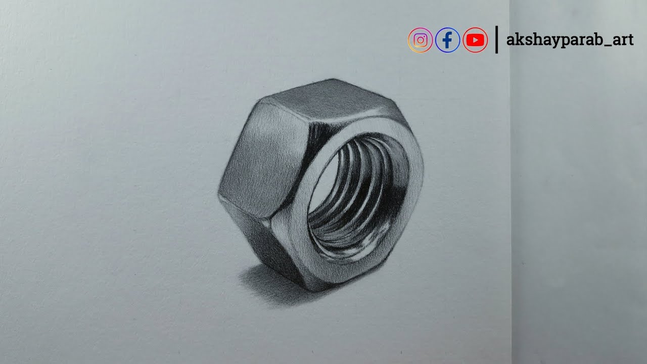 Nut Sketch | Drawing of Nut | How to draw Nut #nut #sketch #art - YouTube