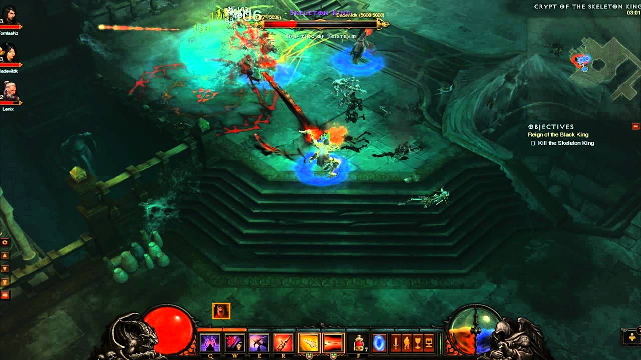 Diablo 3 - Skeleton King(Nightmare difficulty) - Demon Hunter PoV - YouTube