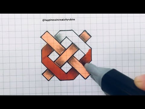 How to Draw 3D weaving pattern | Easy 3D Drawing | Satisfying 3D Art ...