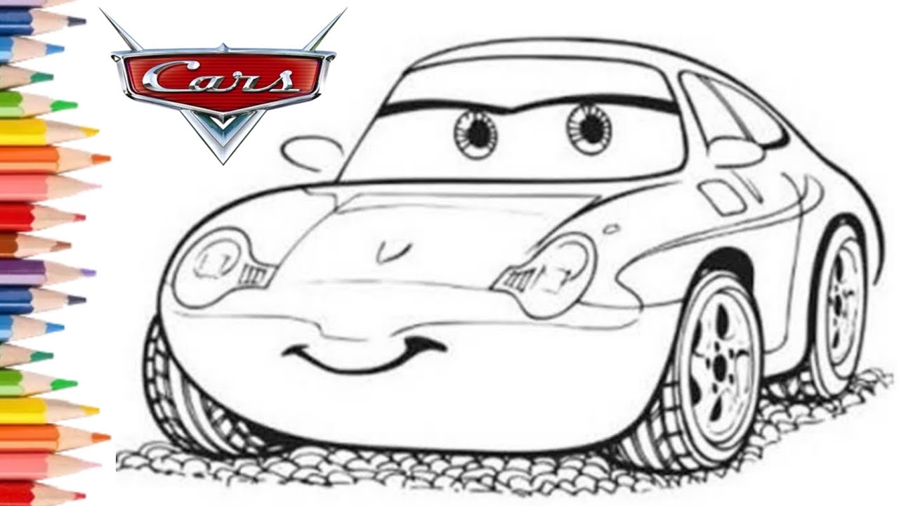 Disney Cars | Sally | Drawing and Colouring | Gadi wala cartoon ...