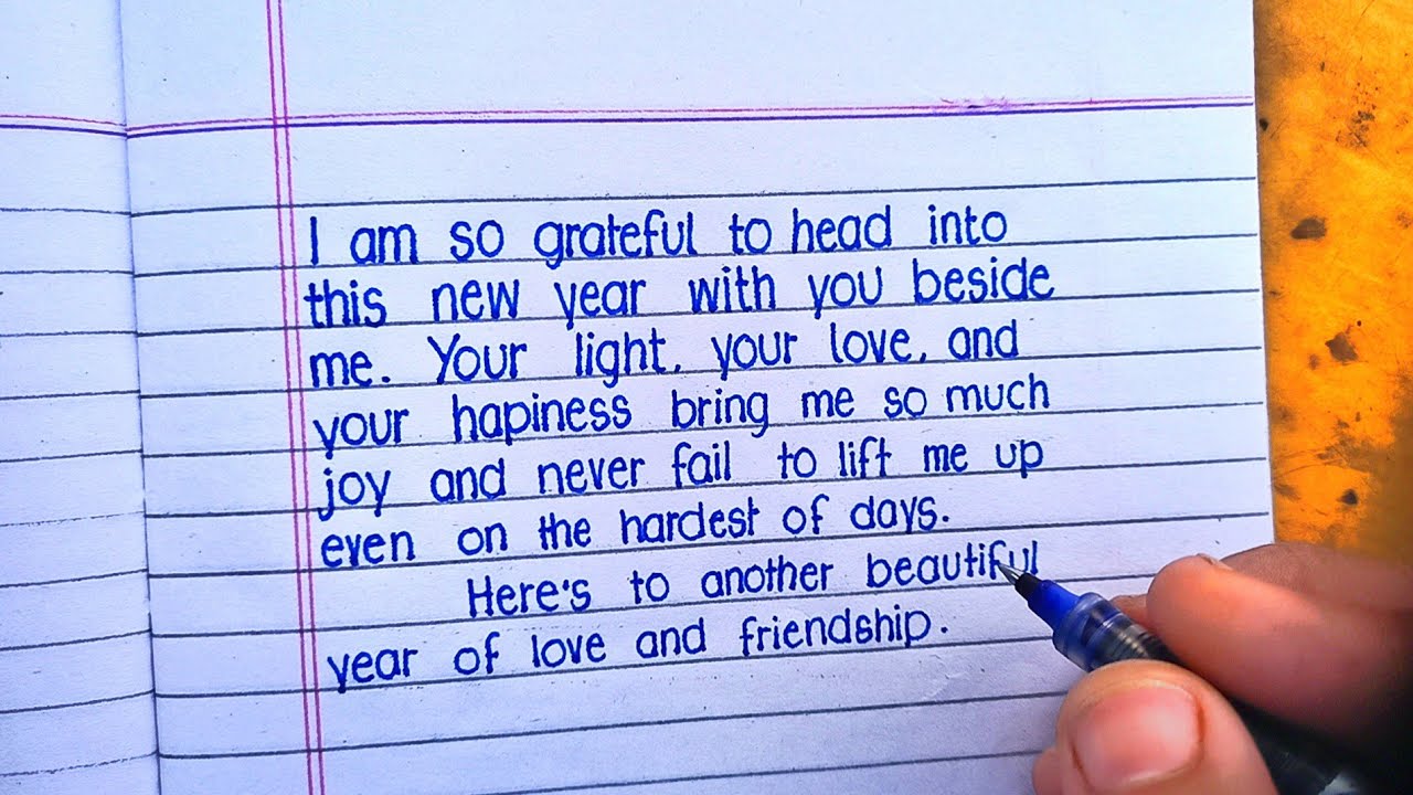 How to Write Happy New Year Wish Quote in Beautiful handwriting - YouTube
