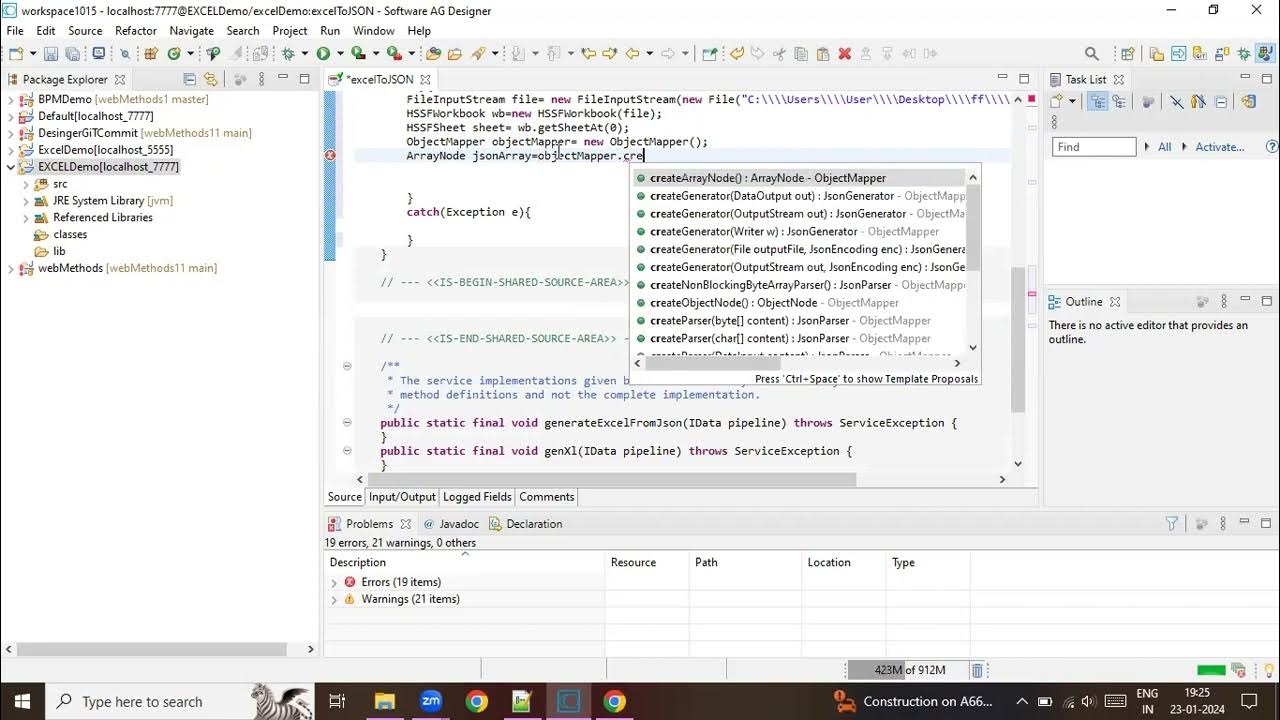 81 How to create JSON string from Excel file using Java in webMethods - YouTube