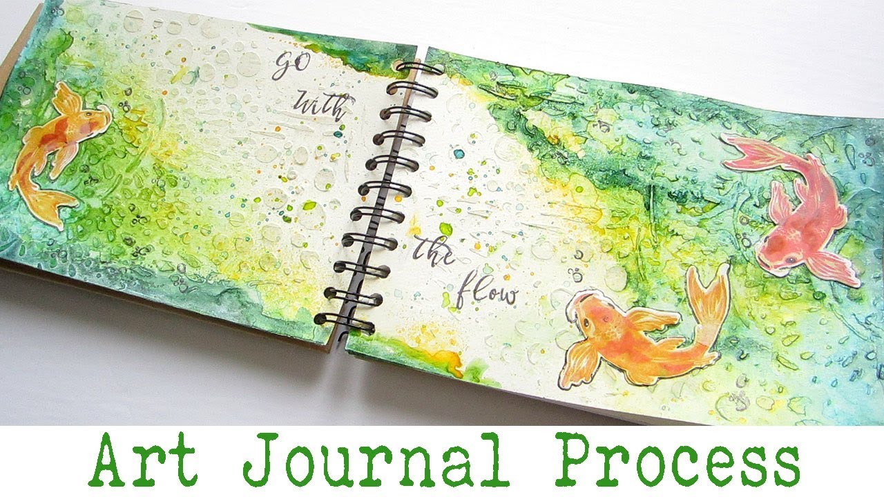 Art Journal Process- Mixed media for Beginners- Go with the flow Hero ...