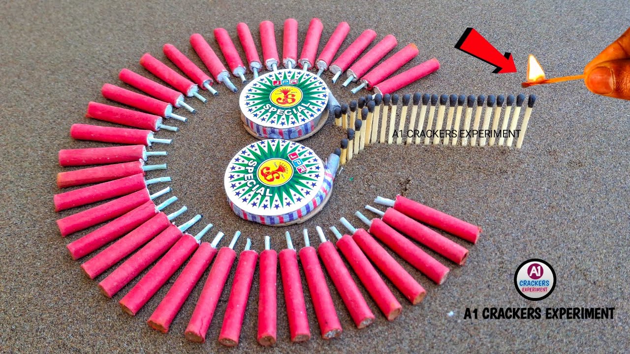 Lots Of Diwali Bijali Crackers And 2 Chakri Vs Matchstick Chain ...