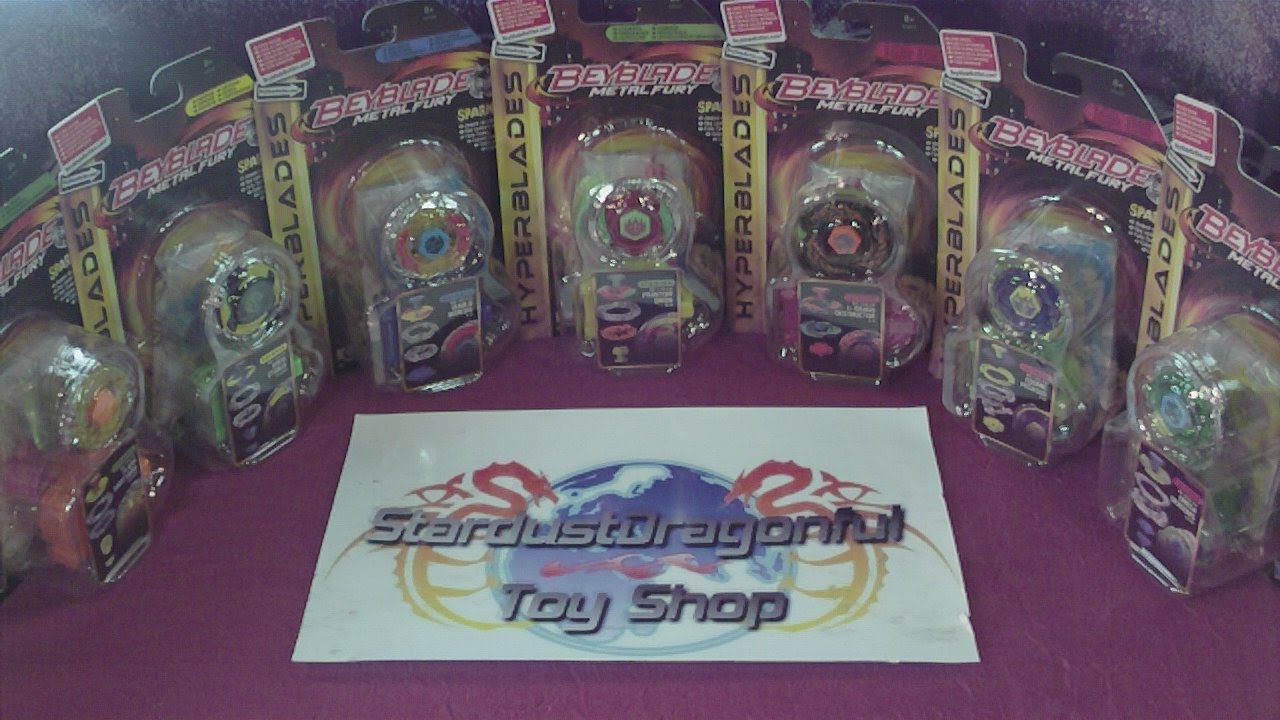 AWESOME PREVIEW (x7) Beyblades Metal Fury Hyperblades SPARK FX (Hasbro ...