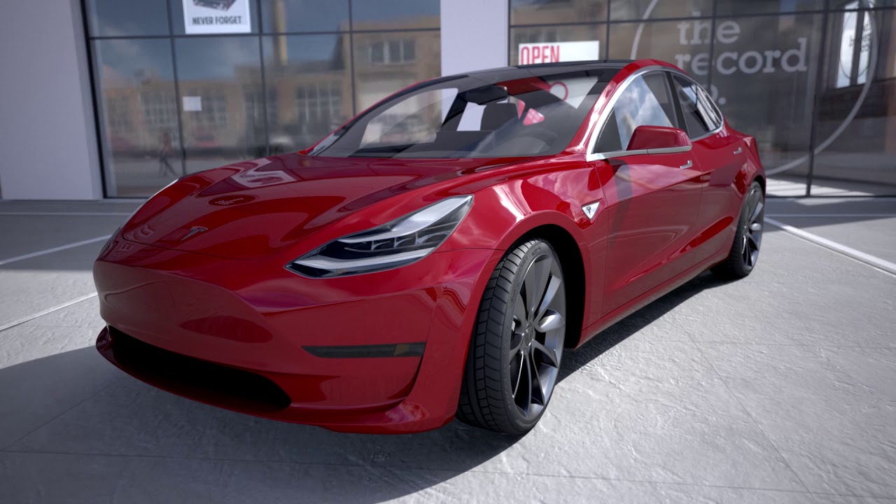 Tesla Model 3 render - YouTube