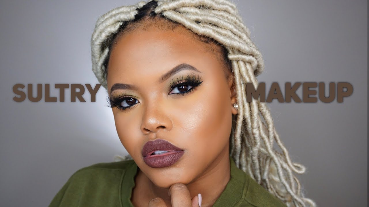 SULTRY OLIVE GREEN FALL MAKEUP + GODDESS LOCS - YouTube