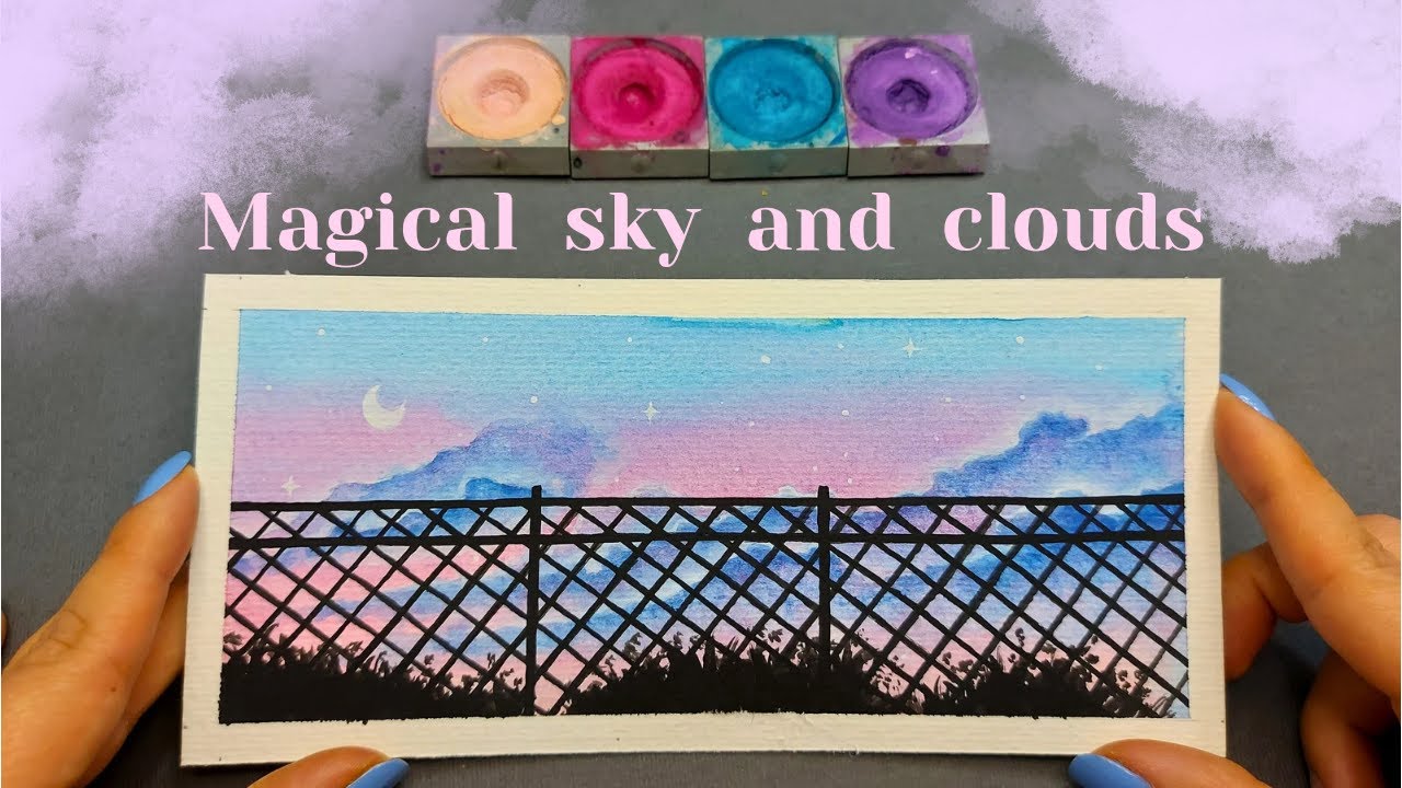 Painting the sky with watercolors/learning to draw clouds and the sky ...