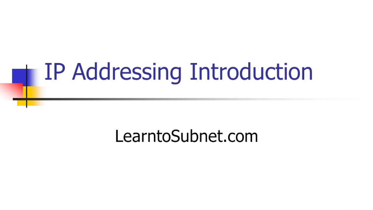 LearntoSubnet: Introduction to IP Addressing - YouTube