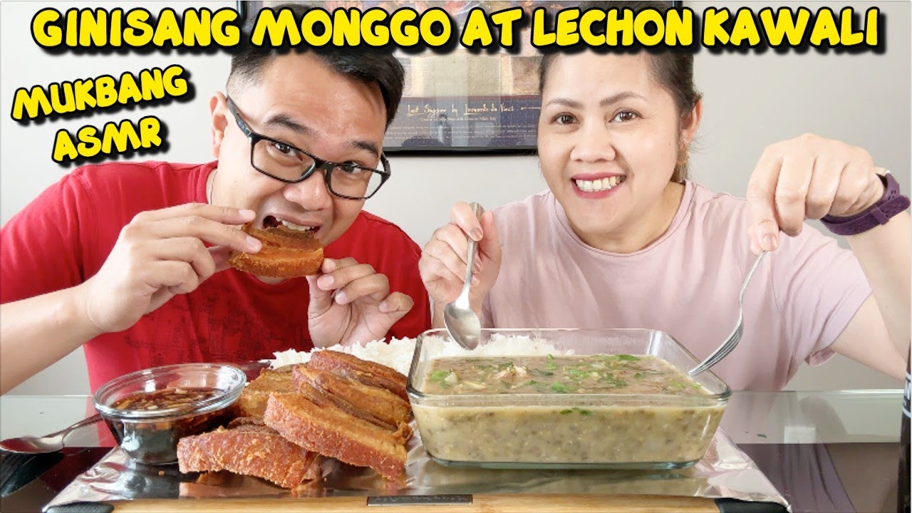 GINISANG MONGGO AT CRISPY LECHON KAWALI (Pinoy Mukbang ASMR) | Doylene ...