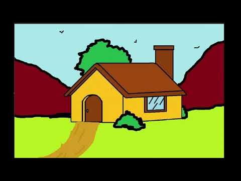 How to draw beautiful House in computer using MS Paint | MS paint house ...