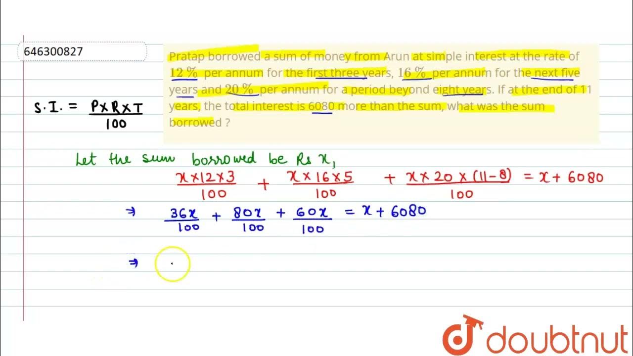 Pratap Borrowed A Sum Of Money From Arun At Simple Interest At The Rate pratap-borrowed-a-sum-of-money-from-arun-at-simple-interest-at-the-rate