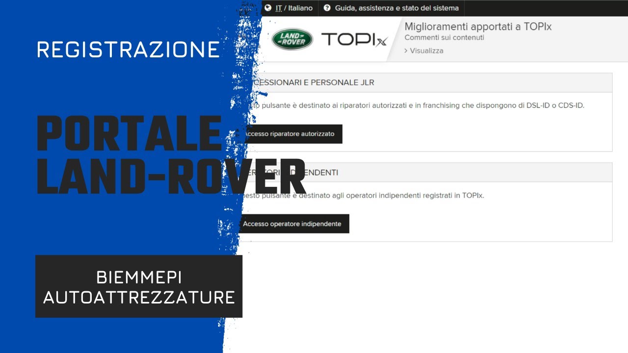 Come registrarsi al portale Topix di Land Rover - YouTube
