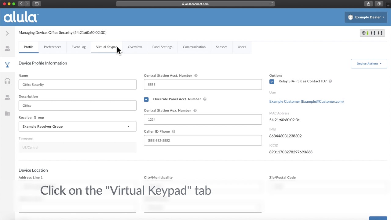 AlulaConnect BAT-Connect Tutorial 4: Virtual Keypad - YouTube