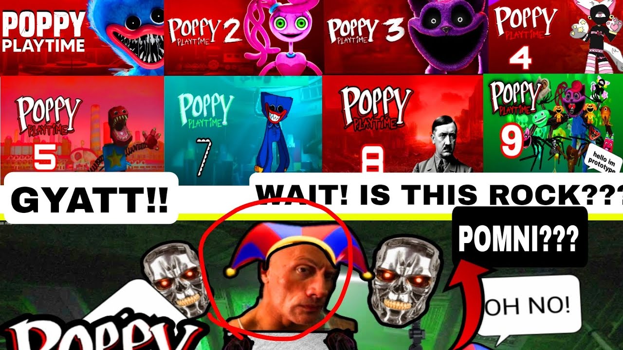 POPPY PLAYTIME ALL BANNERS TO 1-100 (🏵POPPY🏵) pomni with rock???? [poppy playtime] - YouTube