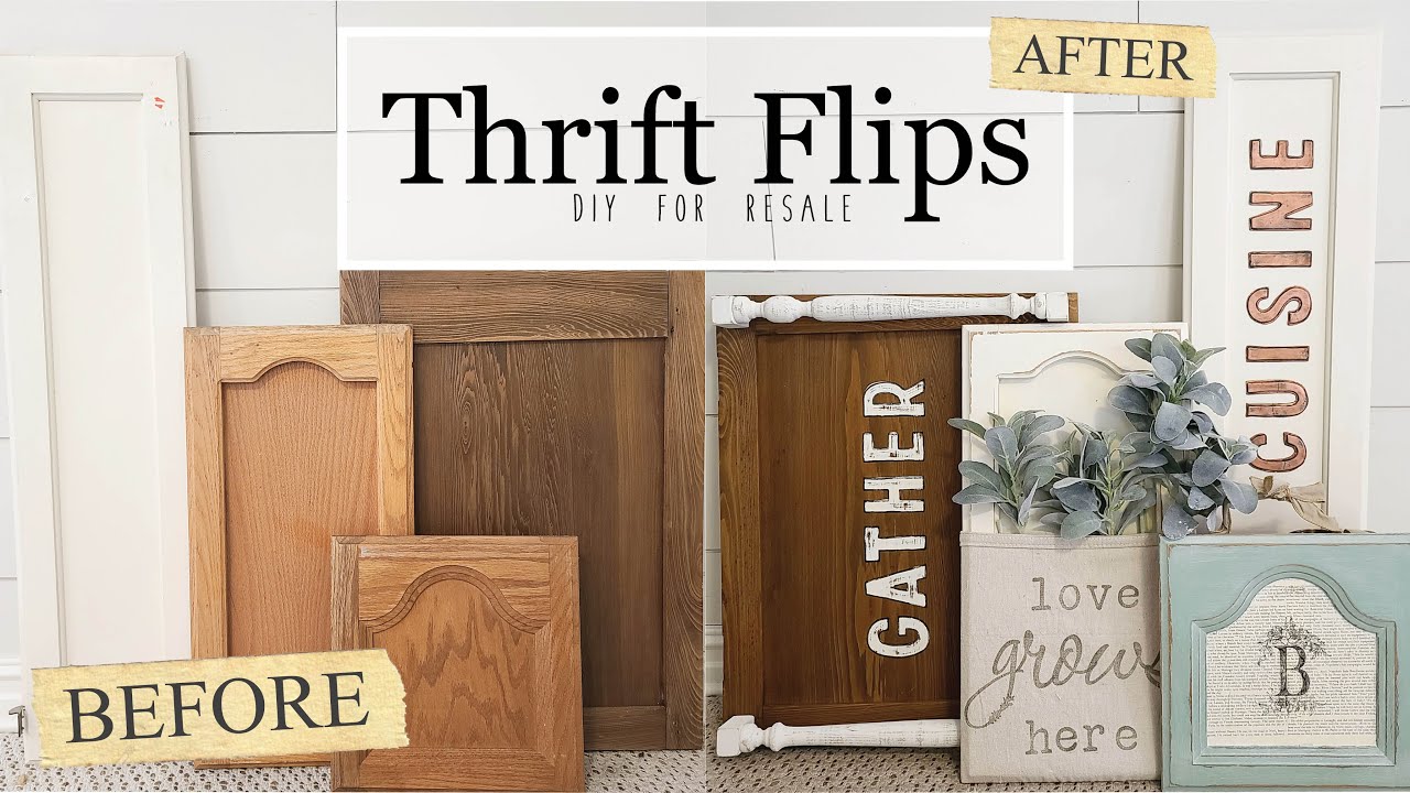 THRIFT FLIPS • Transforming Wood Cabinet Doors • Wall Art • Tray ...