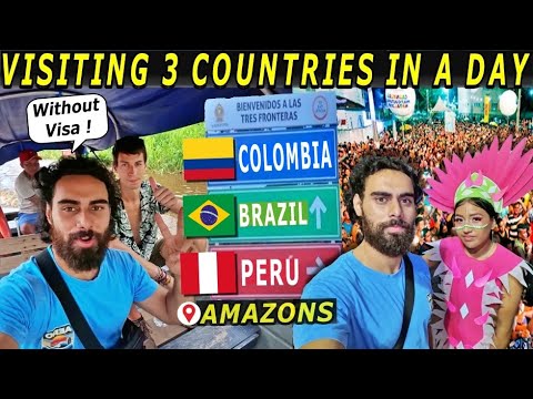 Visiting 3 Countries in One Day ! Colombia, Brazil & Peru at the Amazon ...