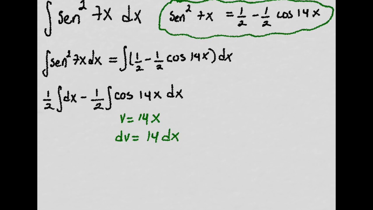 INTEGRAL sen^2 7x dx - YouTube