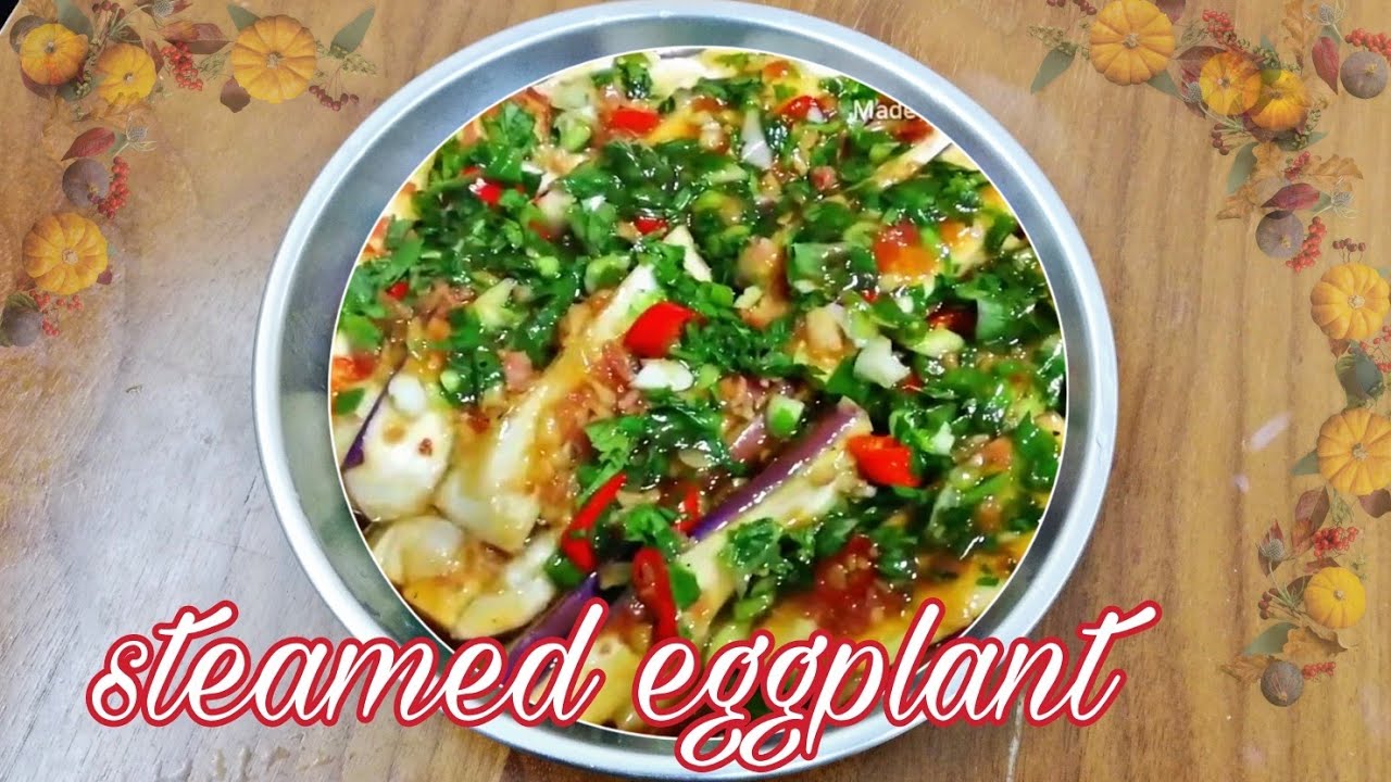Steamed eggplant with garlic and bacon || chinese recipe || talong ...