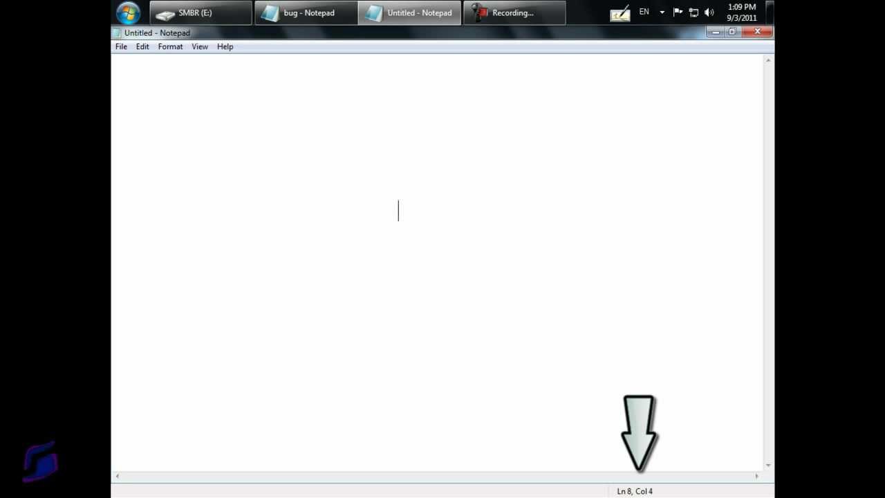 [BUG] Microsoft Windows notepad status bar bug. - YouTube