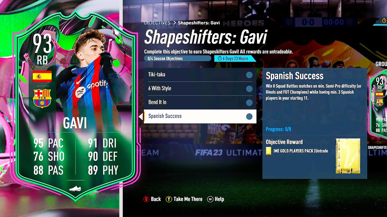 How to Complete Shapeshifters Gavi Objectives Fast 🔥 Fifa 23 Ultimate ...