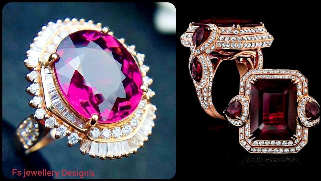 Top Class Gold Rings Collection With Real Stones Fittings Beautiful And ...