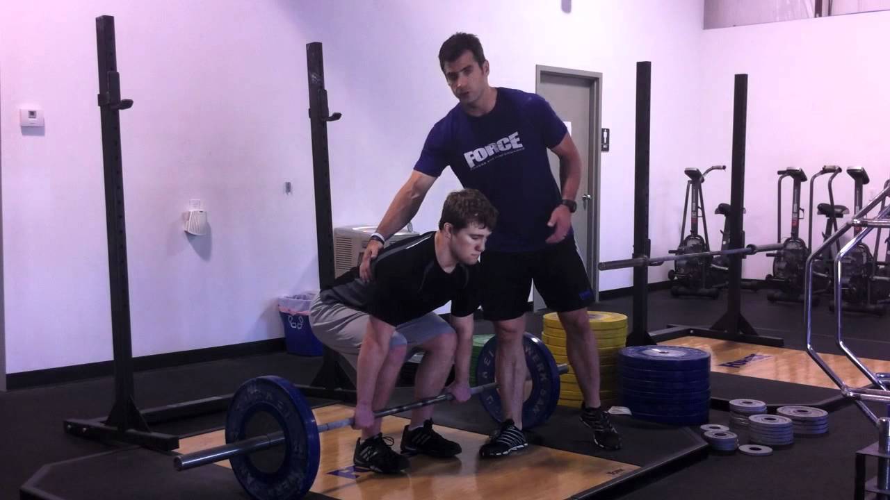 How to Power Clean: Using the Lats in the start position - YouTube