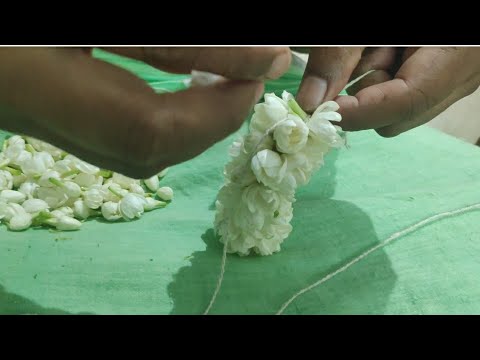 jasmine flower danda making in Telugu - YouTube