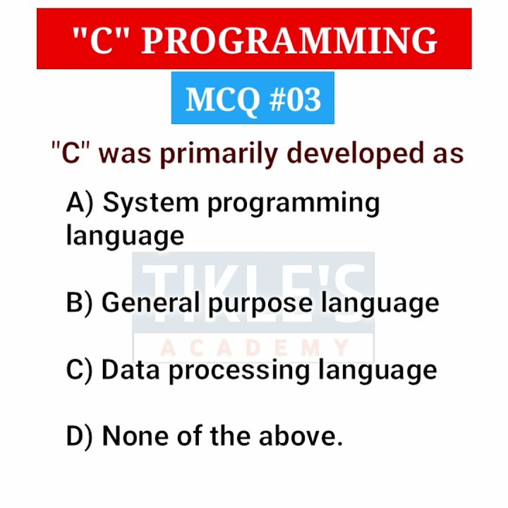 C PROGRAMMING MCQ 3 #shorts #tiklesacademy - YouTube