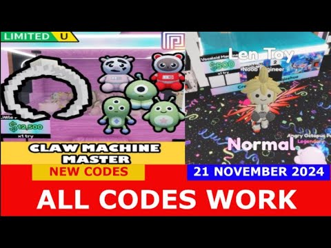 *NEW CODES Claw Machine Master* [UGC] Claw Machine Master ROBLOX | NOVEMBER 21, 2024 - YouTube